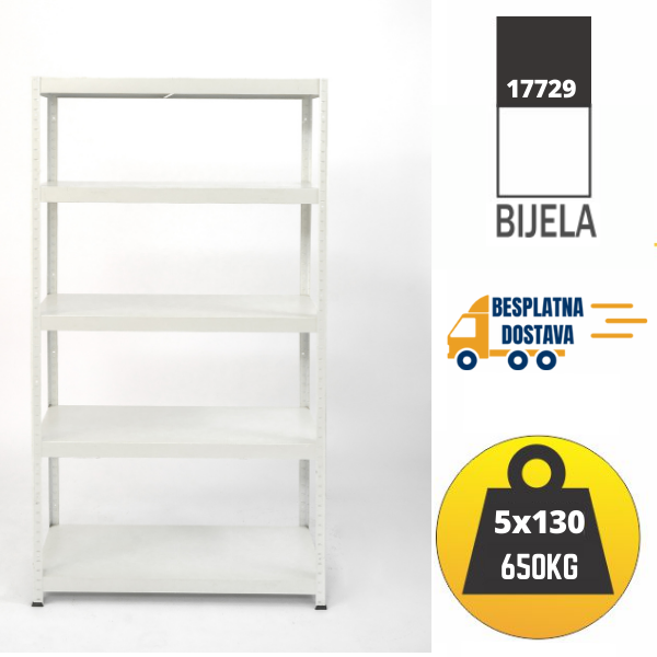 Metalna polica 180x100x40cm 5x130 kg - Metalne police